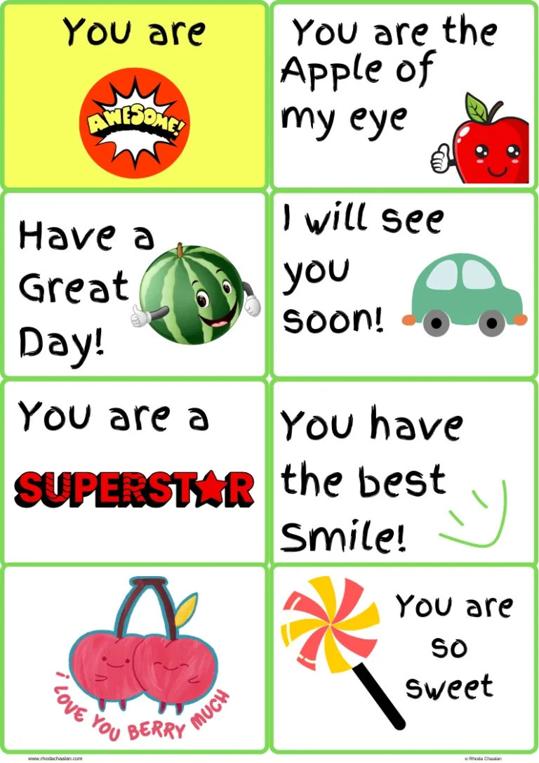 Printable lunch box affirmations – Rhoda Chaalan