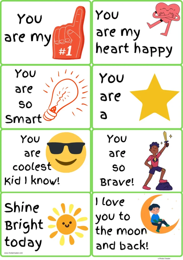 Printable lunch box affirmations – Rhoda Chaalan