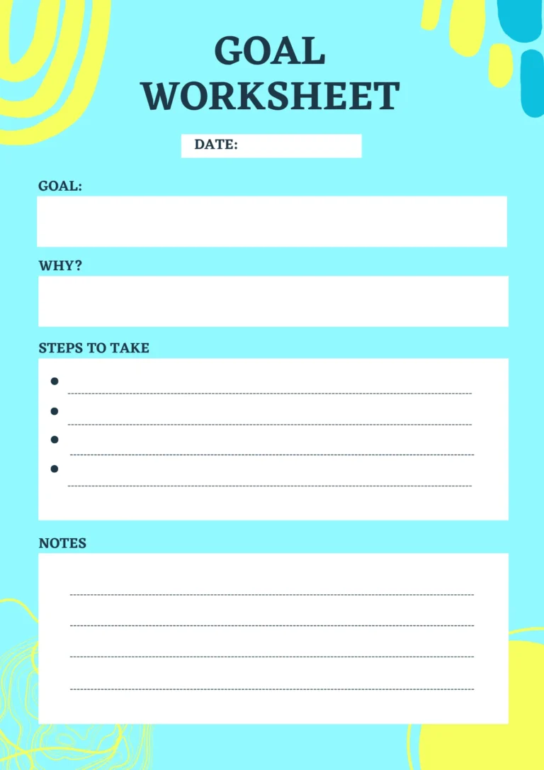 Daily Goal Worksheet Planner – Rhoda Chaalan